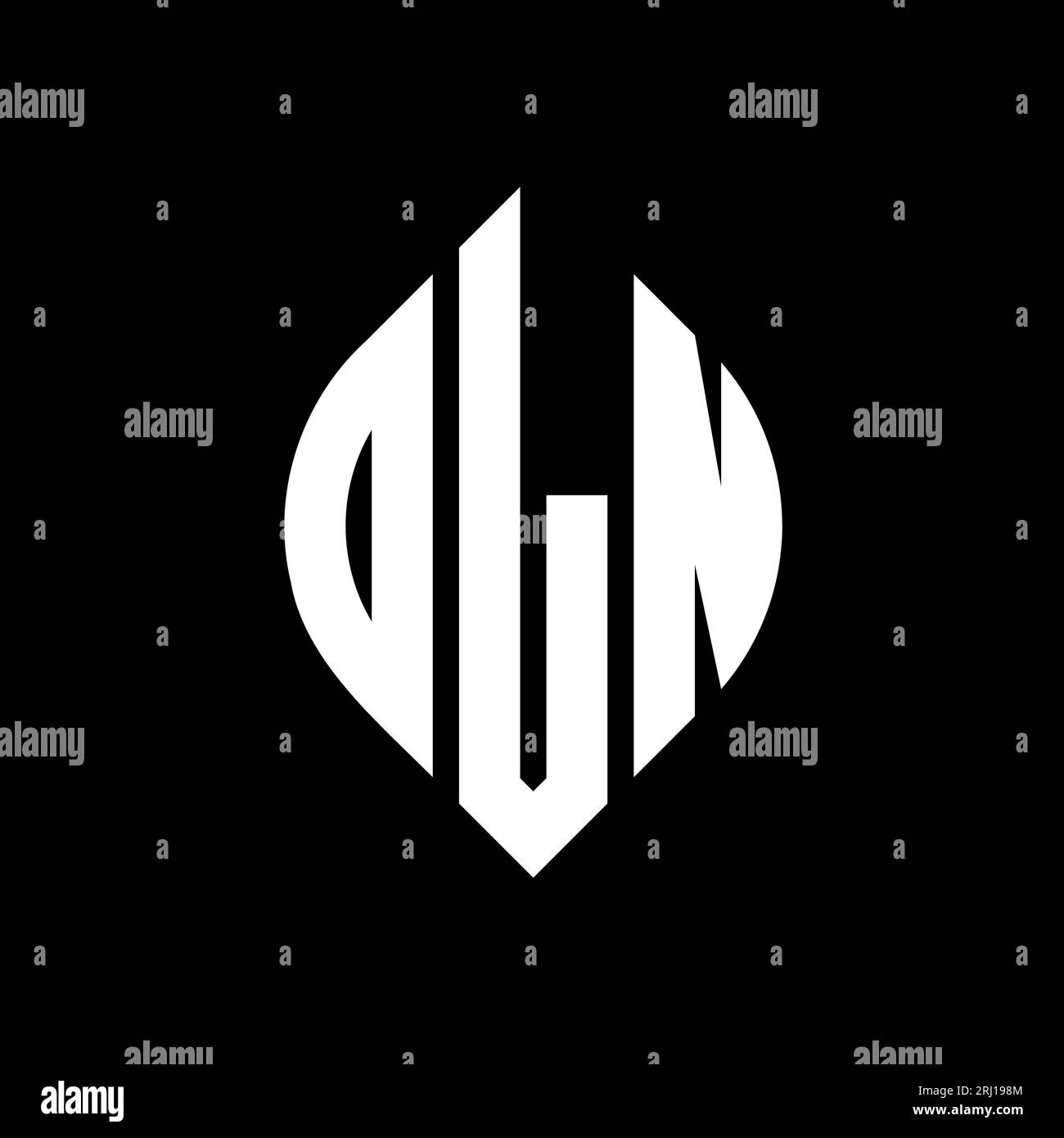 DLN circle letter logo design with circle and ellipse shape. DLN ...