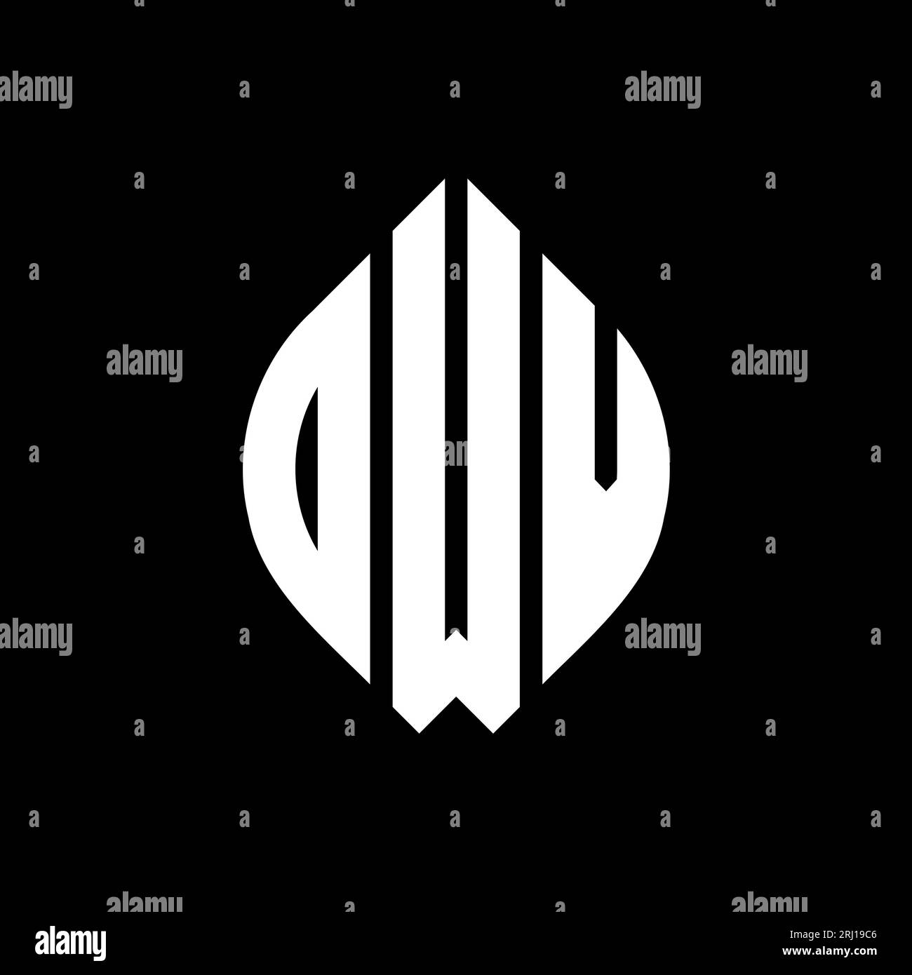 DWV circle letter logo design with circle and ellipse shape. DWV ...