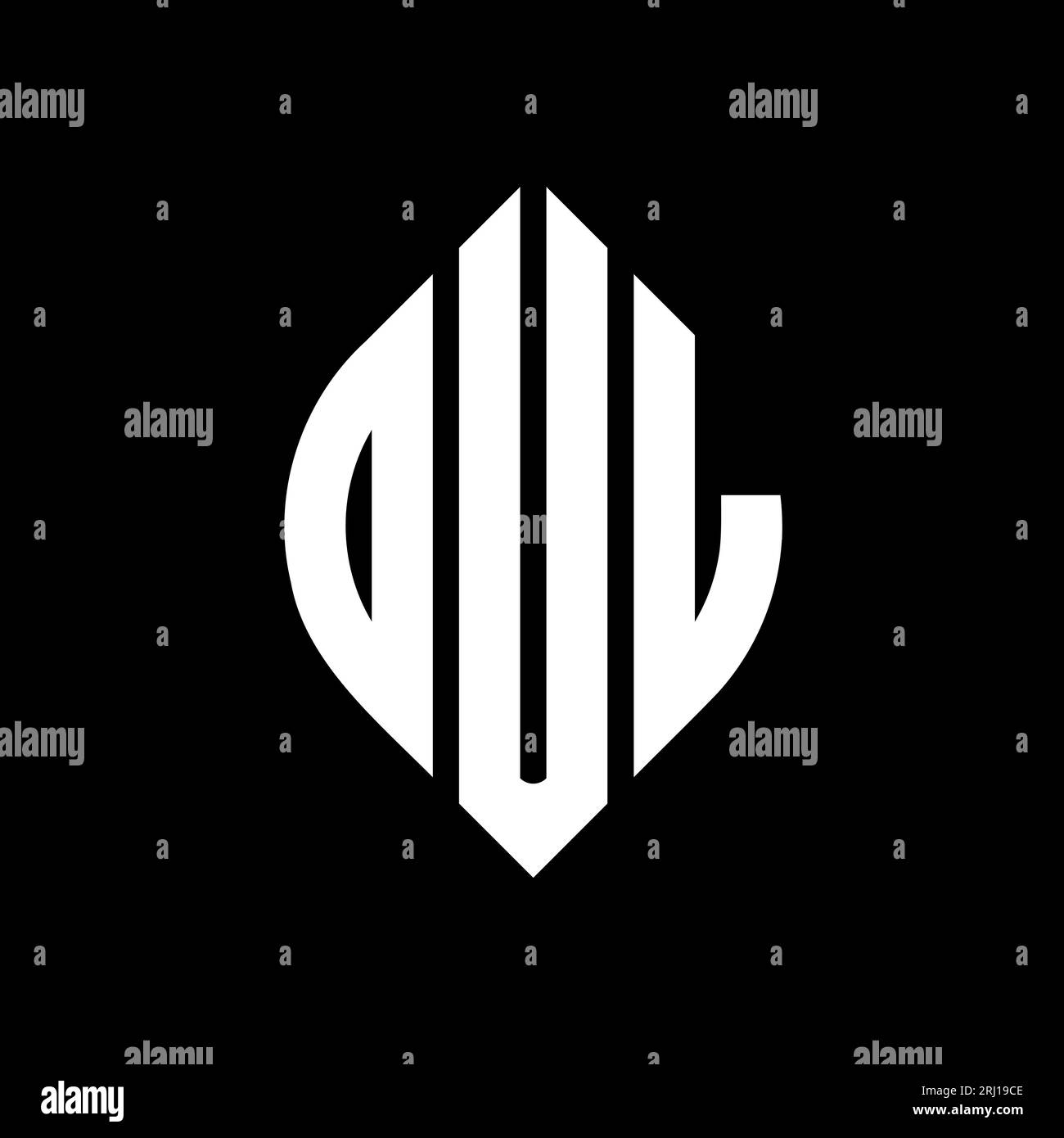 DUL circle letter logo design with circle and ellipse shape. DUL ...