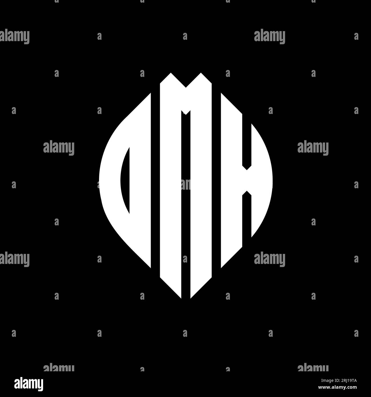 DMX circle letter logo design with circle and ellipse shape. DMX ...