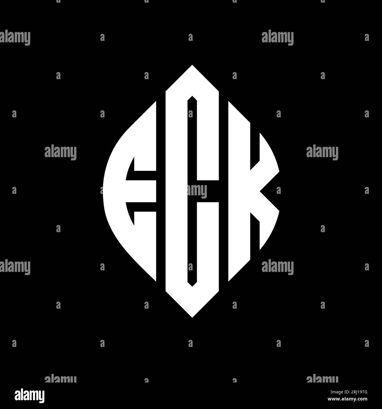 ECK circle letter logo design with circle and ellipse shape. ECK ...