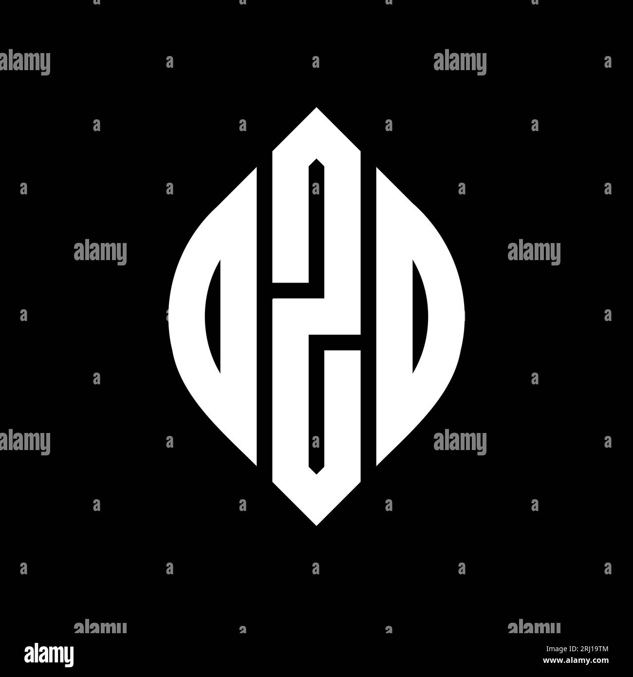 DZO circle letter logo design with circle and ellipse shape. DZO ...