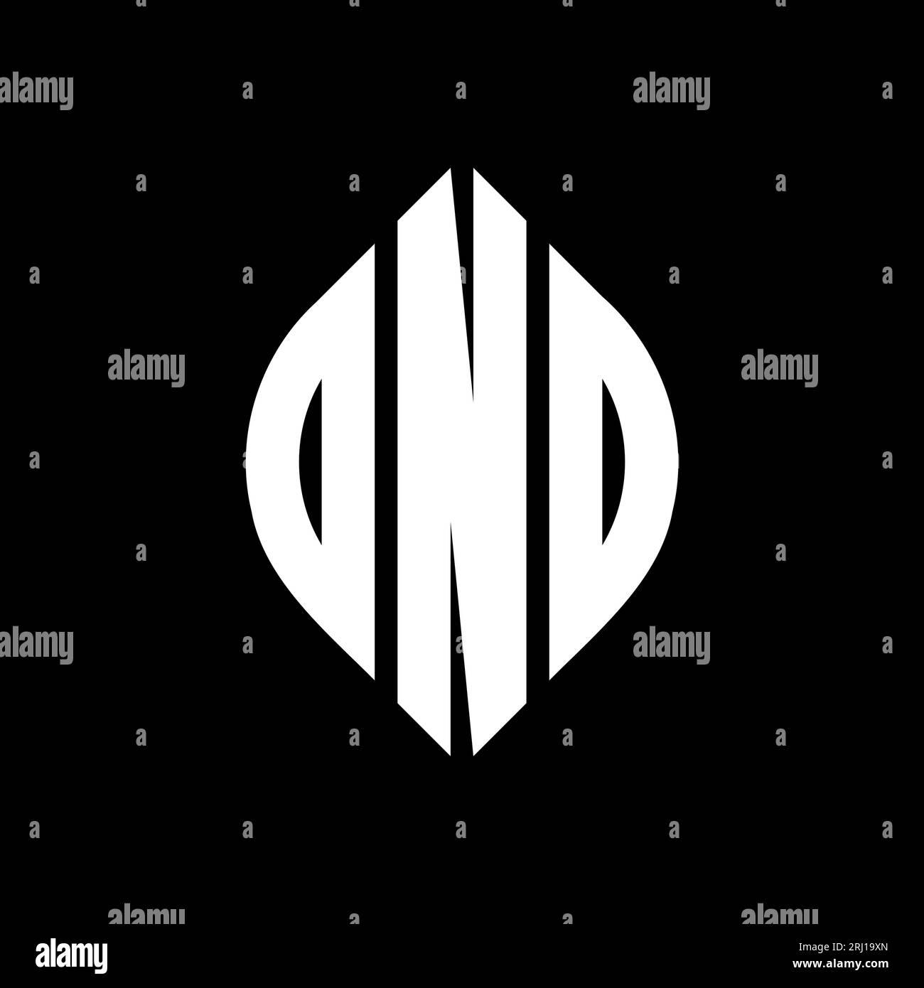 DNO circle letter logo design with circle and ellipse shape. DNO ...