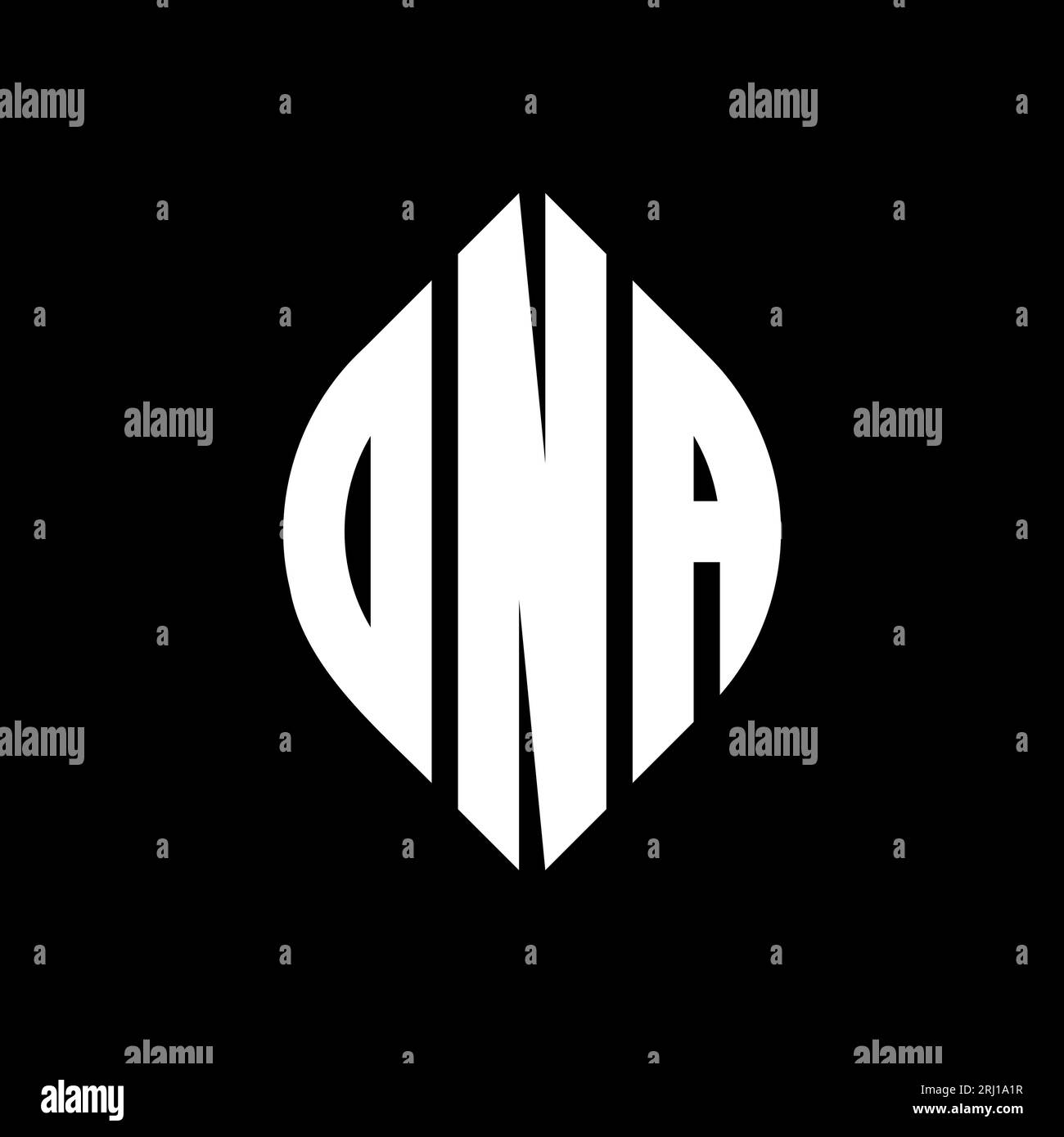 DNA circle letter logo design with circle and ellipse shape. DNA ...