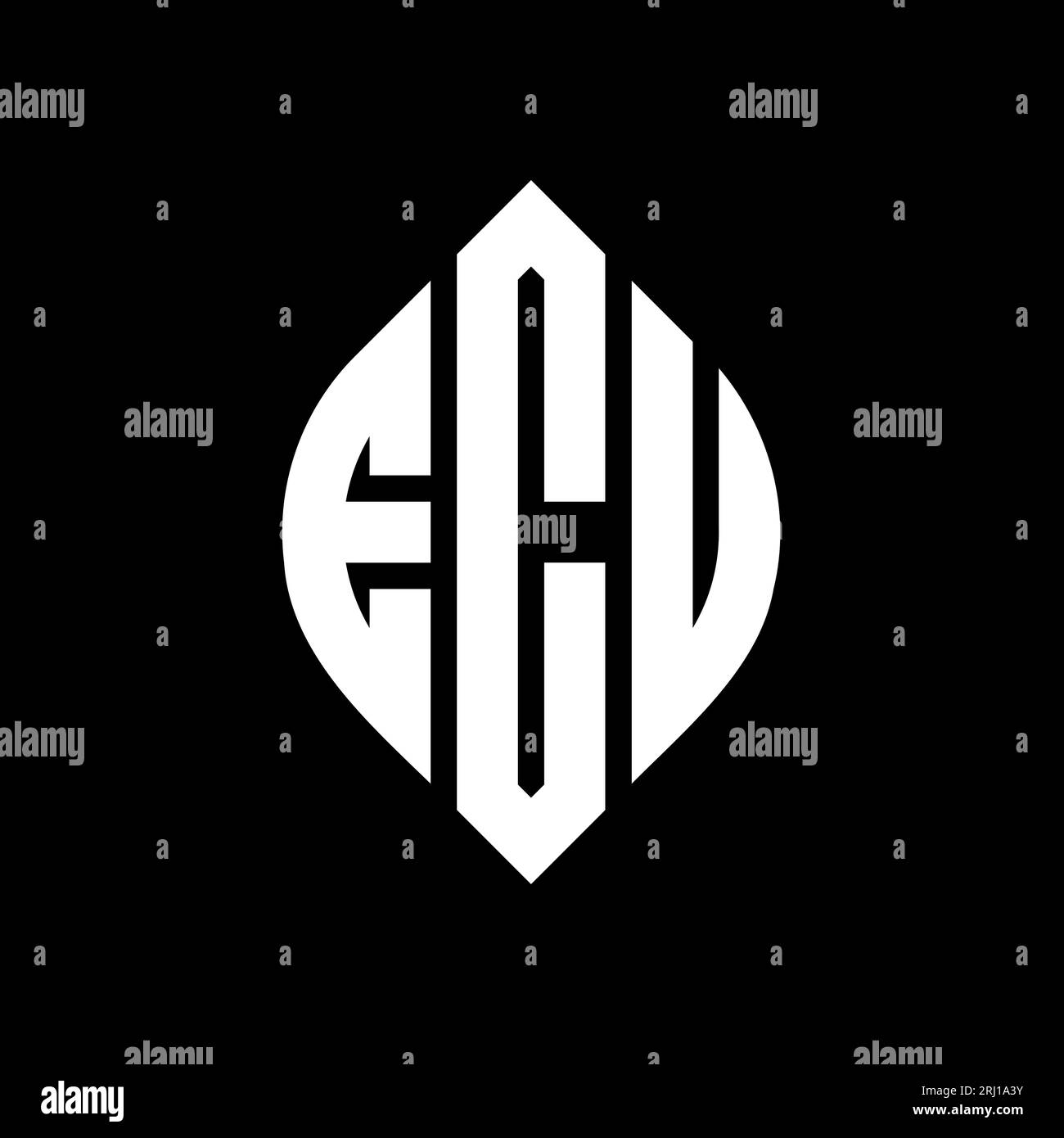 Ecu Circle Letter Logo Design With Circle And Ellipse Shape Ecu Ellipse Letters With