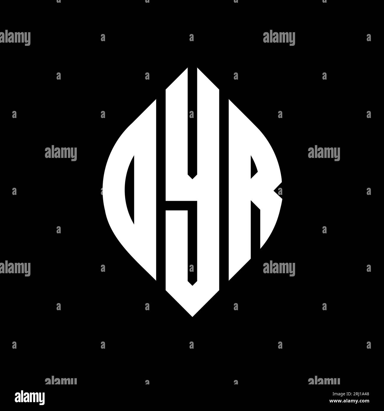 DYR circle letter logo design with circle and ellipse shape. DYR ...