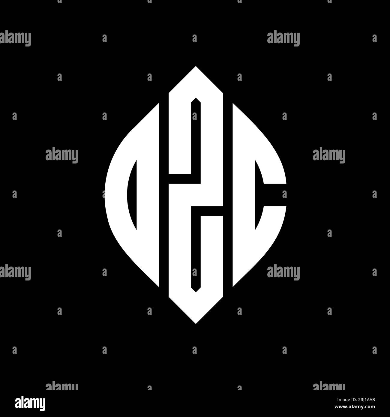 DZC circle letter logo design with circle and ellipse shape. DZC ...