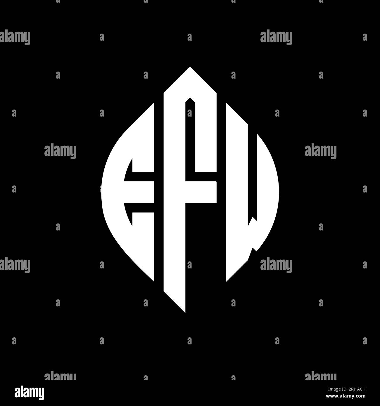 EFW circle letter logo design with circle and ellipse shape. EFW ...