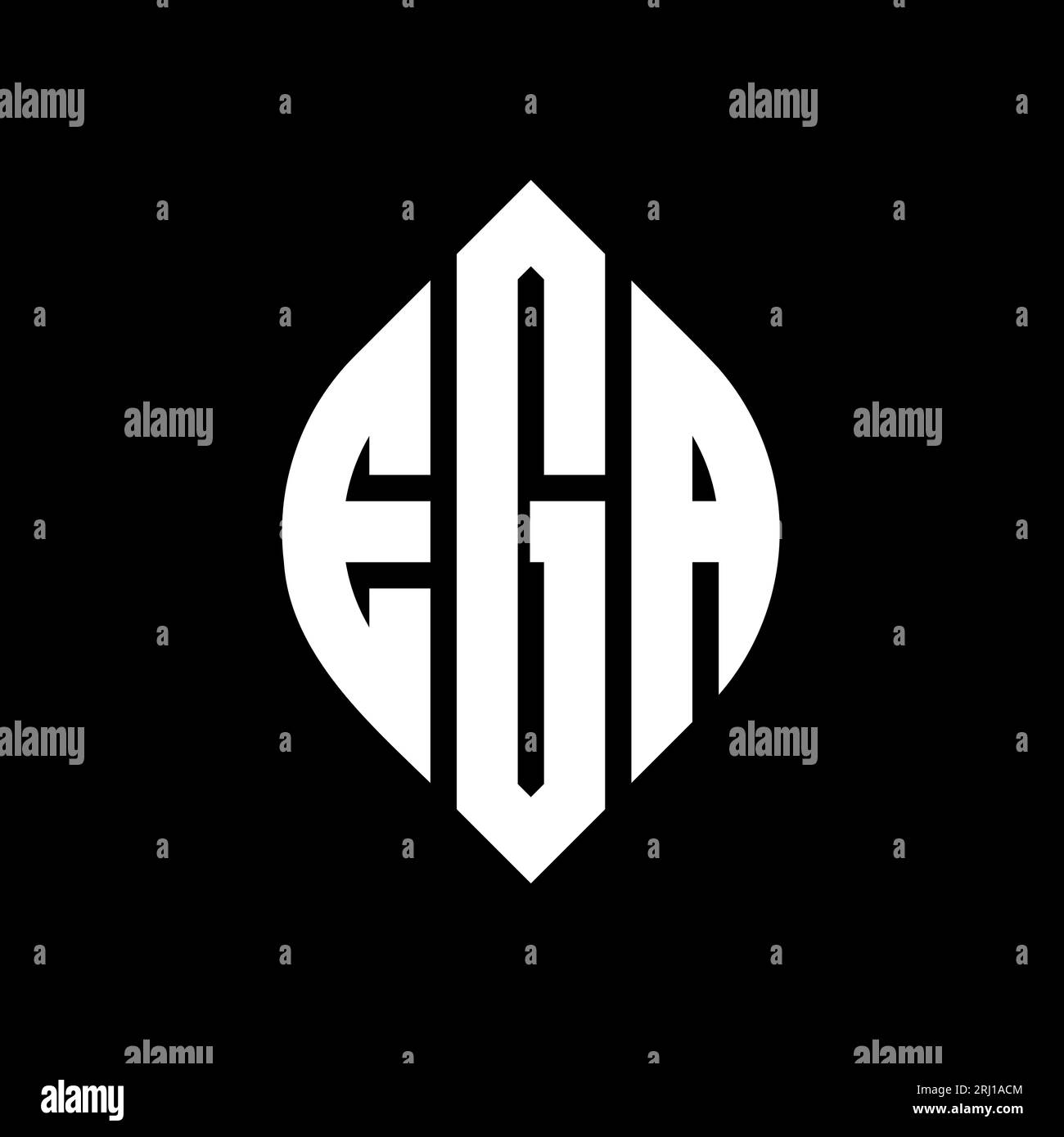 EGA circle letter logo design with circle and ellipse shape. EGA ...