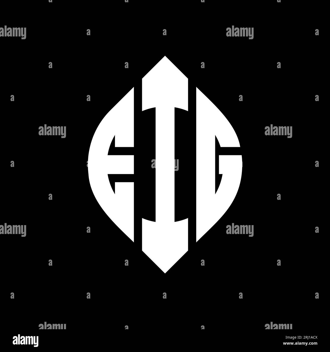 EIG circle letter logo design with circle and ellipse shape. EIG ...