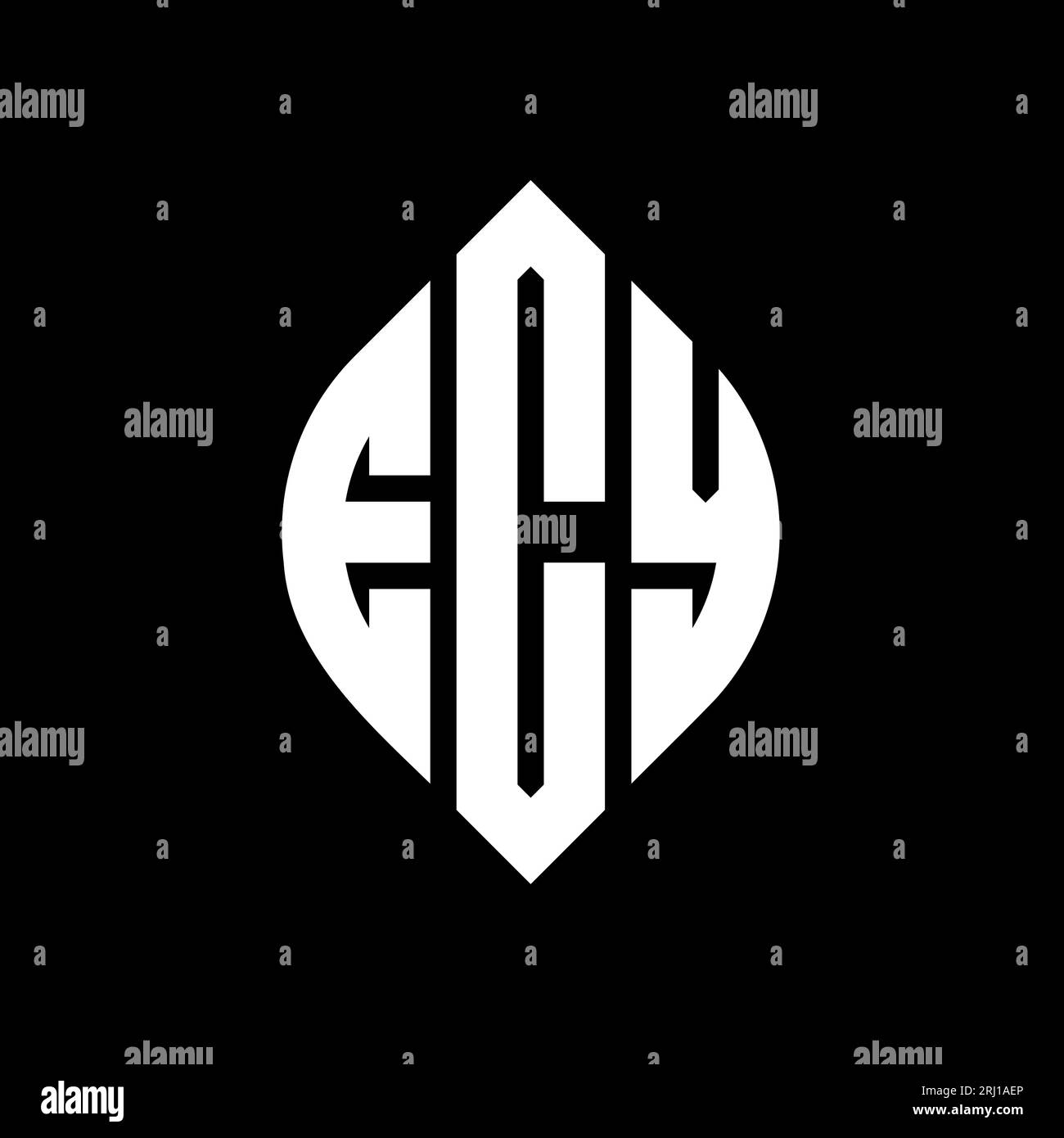 ECY circle letter logo design with circle and ellipse shape. ECY ...