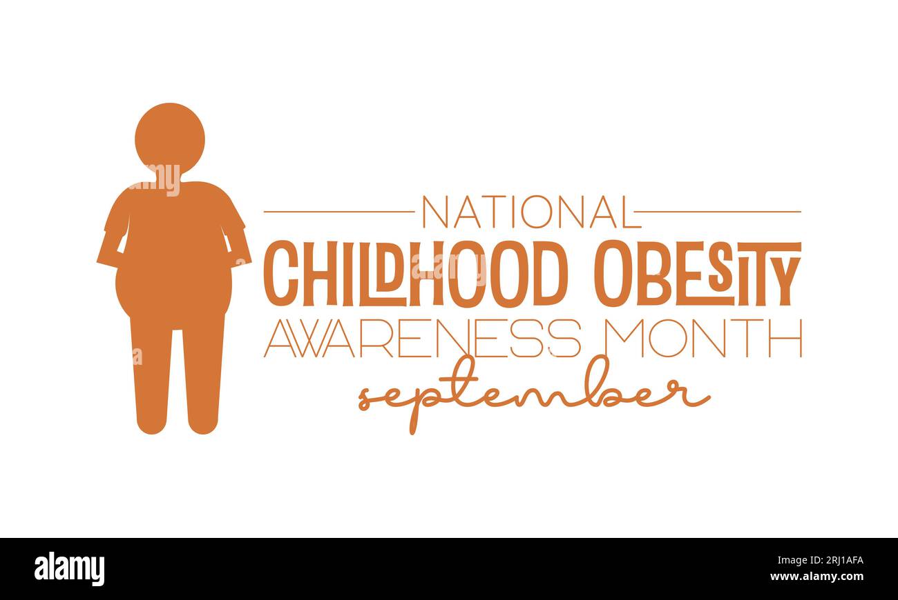 National Childhood Obesity Awareness Month vector banner template ...