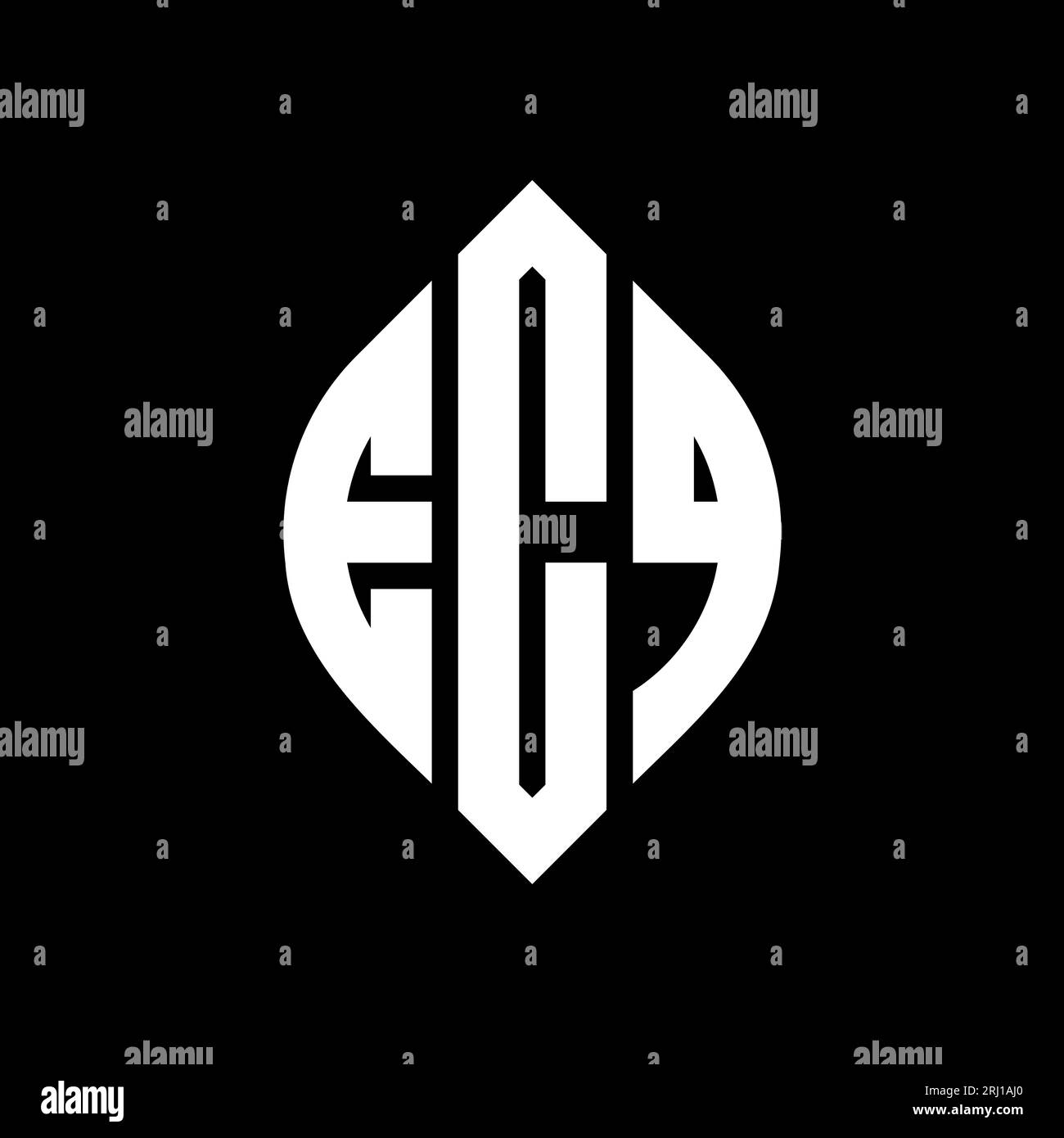 ECQ circle letter logo design with circle and ellipse shape. ECQ ...