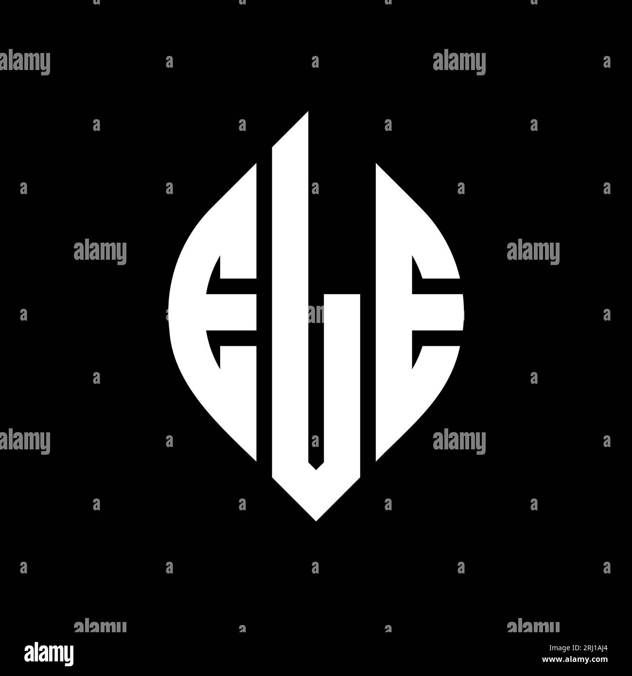 ELE circle letter logo design with circle and ellipse shape. ELE ...