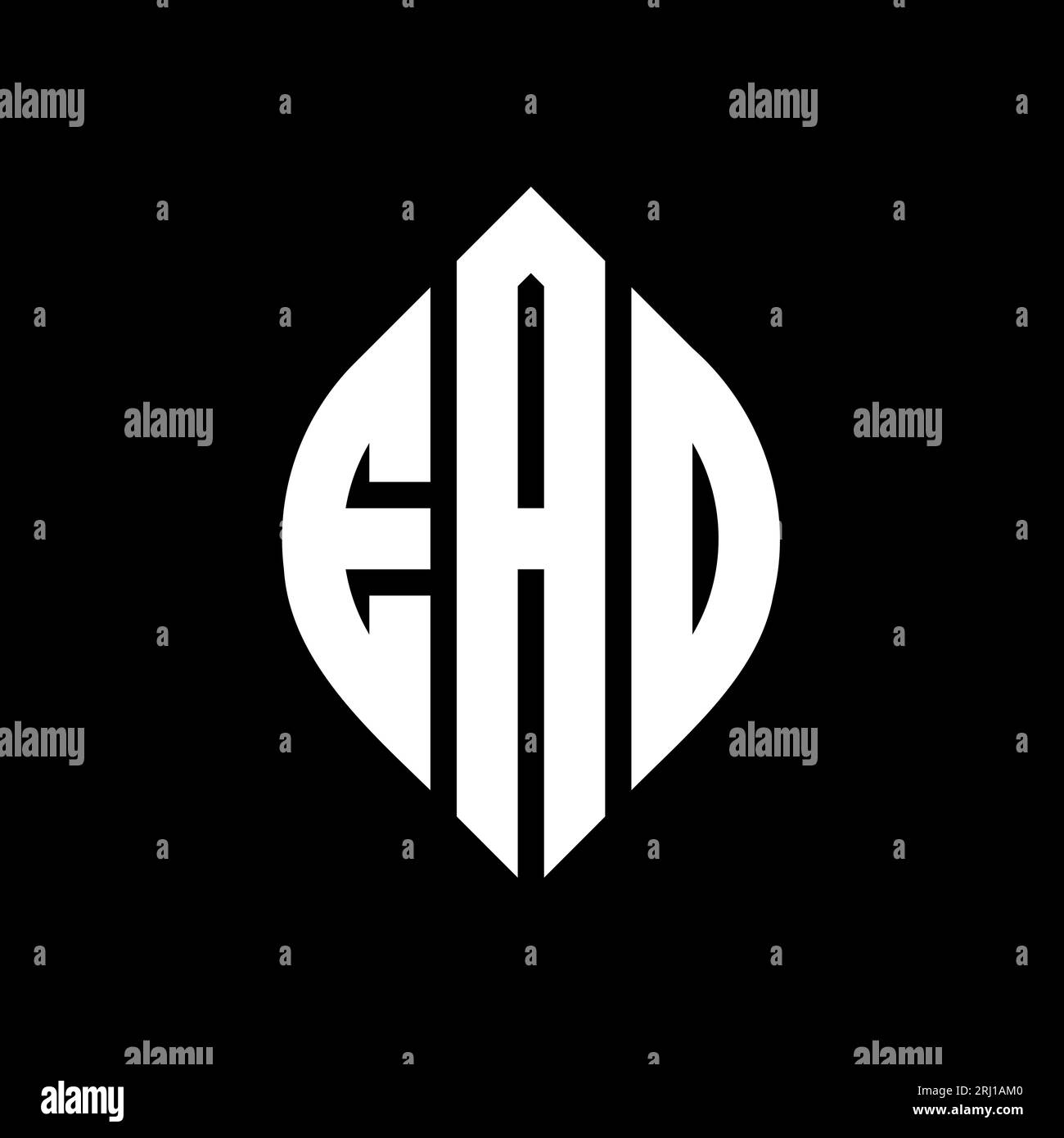 EAD circle letter logo design with circle and ellipse shape. EAD ...