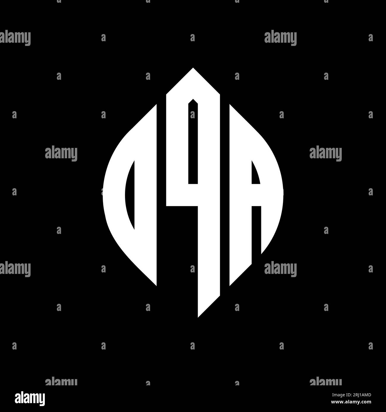 DQA circle letter logo design with circle and ellipse shape. DQA ...