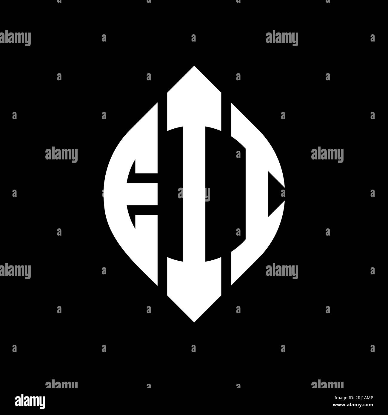 EII circle letter logo design with circle and ellipse shape. EII ...