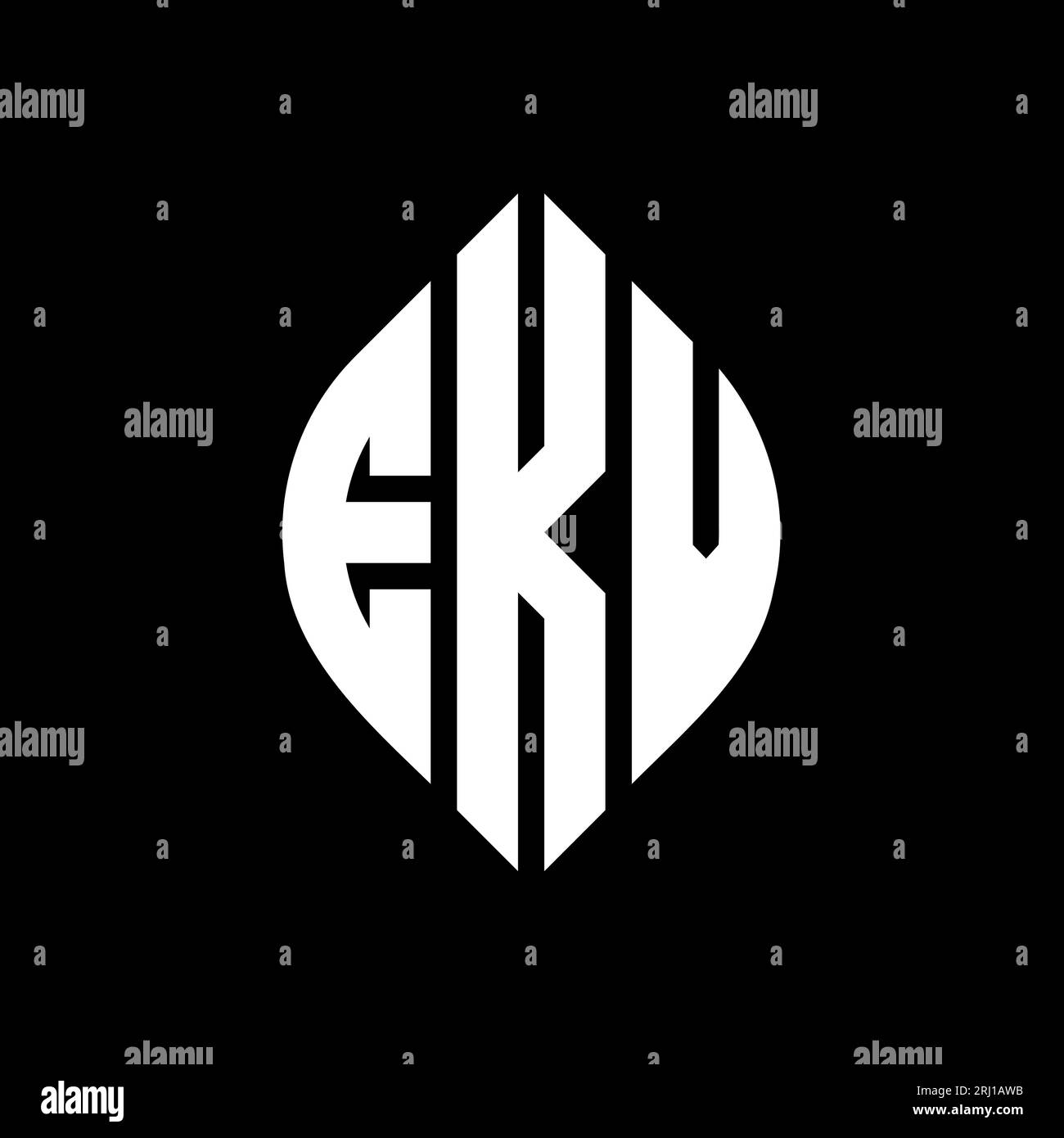EKV circle letter logo design with circle and ellipse shape. EKV ...