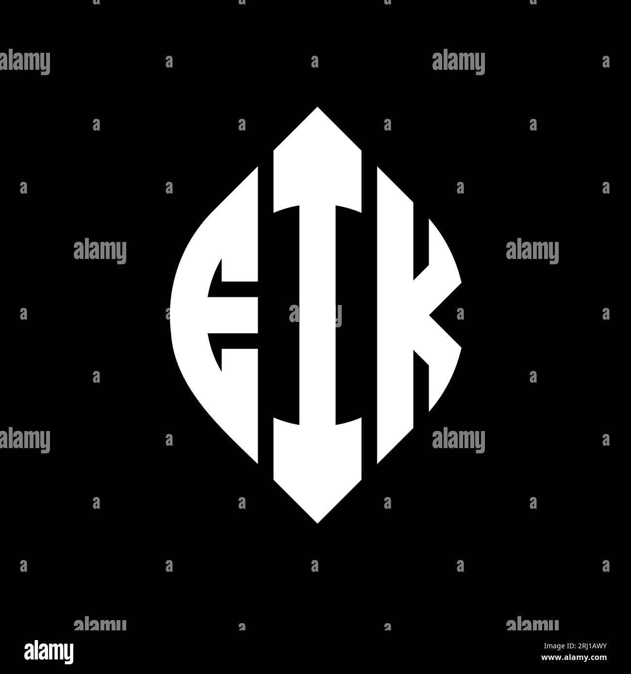 EIK circle letter logo design with circle and ellipse shape. EIK ...