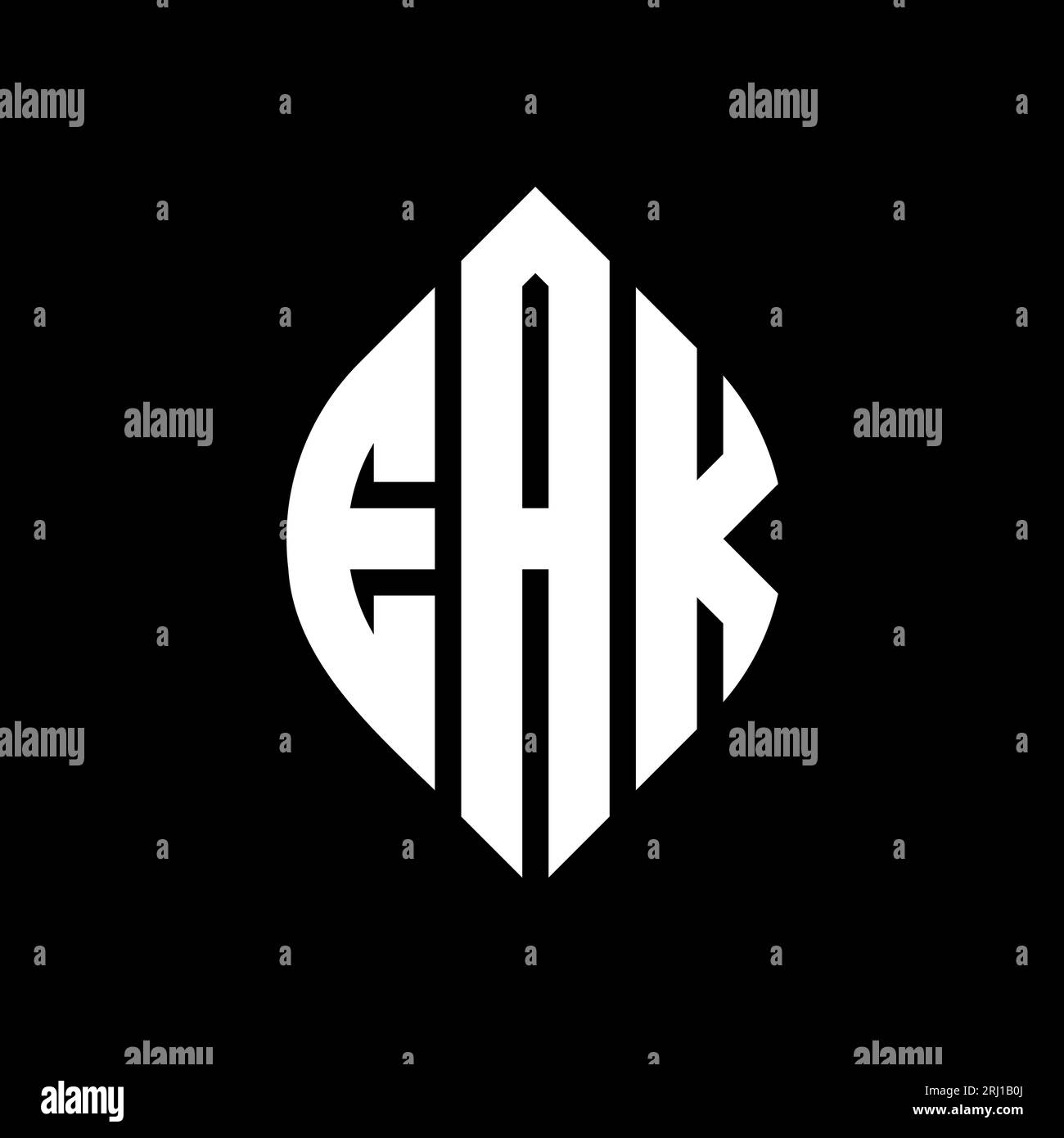 EAK circle letter logo design with circle and ellipse shape. EAK ...