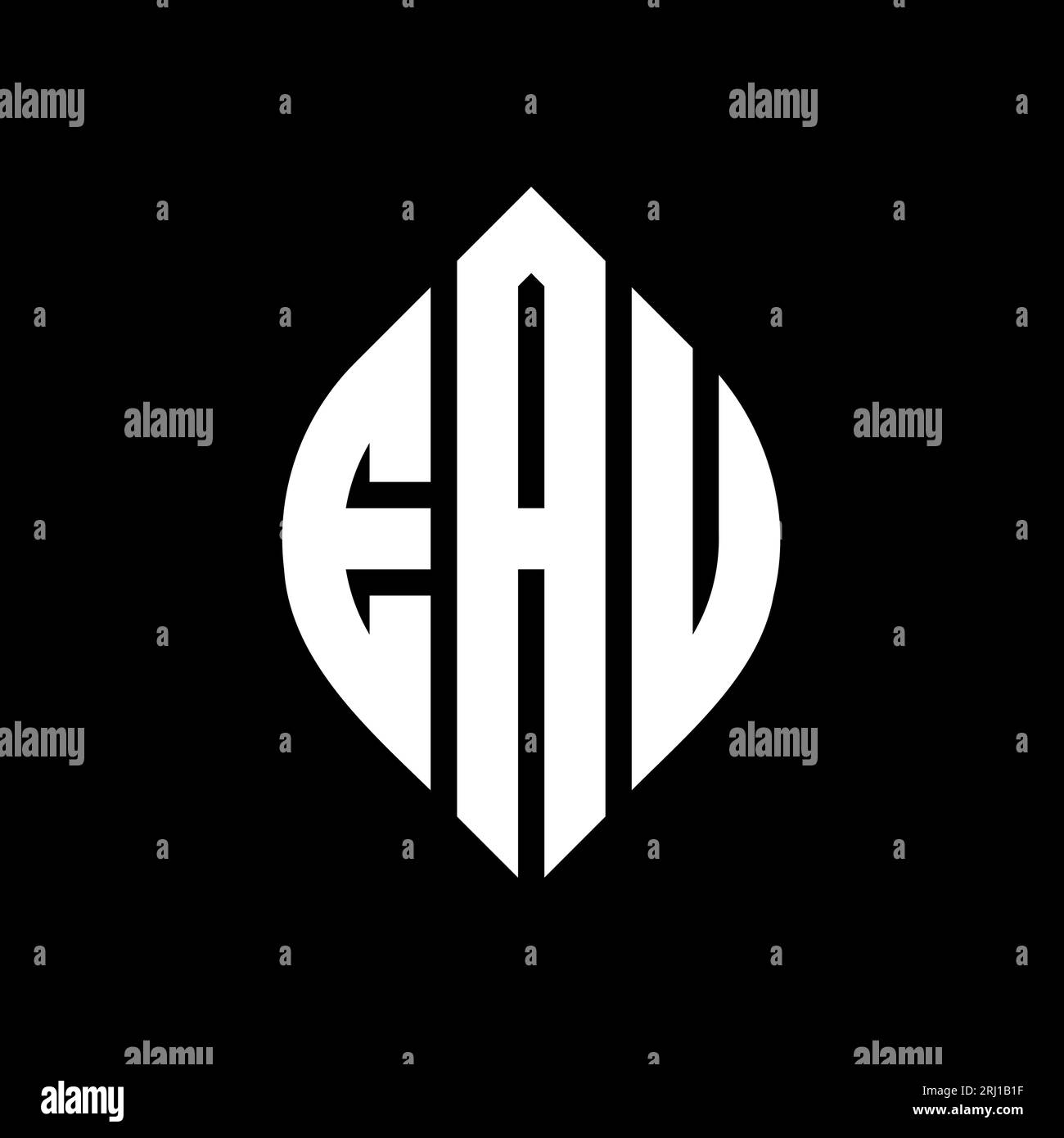 EAU circle letter logo design with circle and ellipse shape. EAU ...