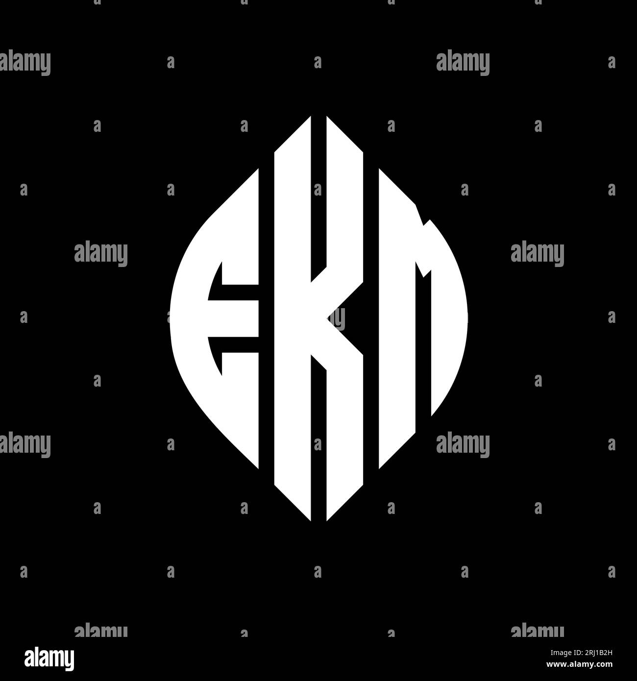 EKM circle letter logo design with circle and ellipse shape. EKM ellipse letters with ...