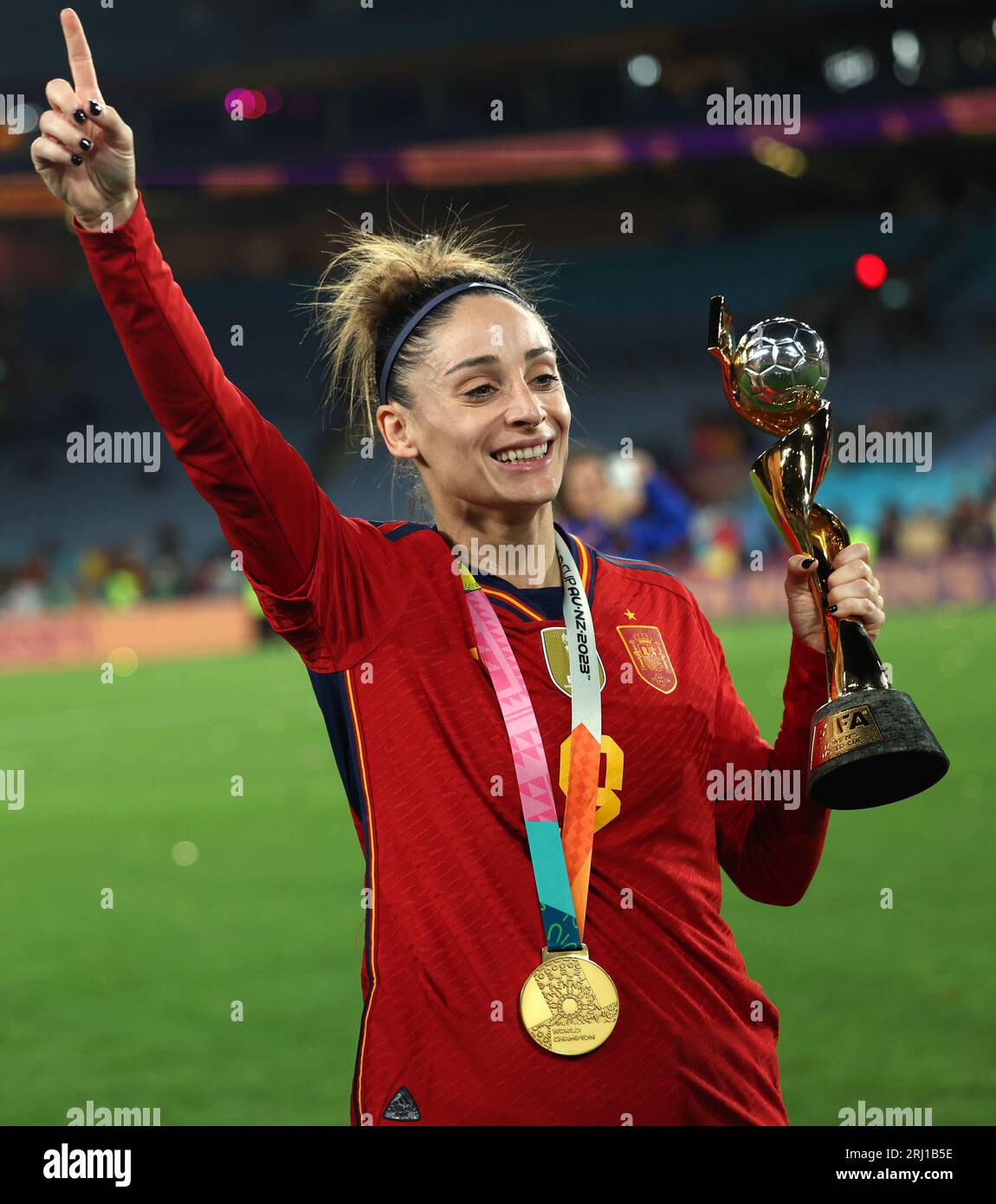 Spain's Esther Gonzalez poses with the trophy after the FIFA Women's ...