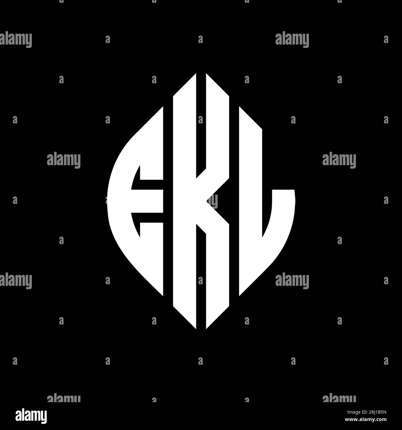 EKL circle letter logo design with circle and ellipse shape. EKL ...