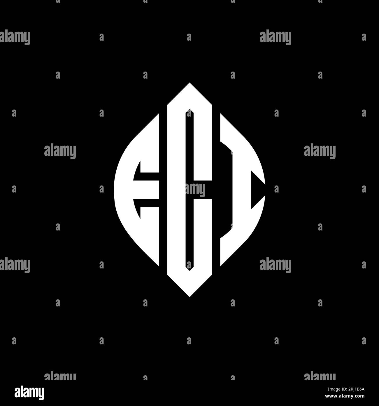 Eci Circle Letter Logo Design With Circle And Ellipse Shape Eci Ellipse Letters With