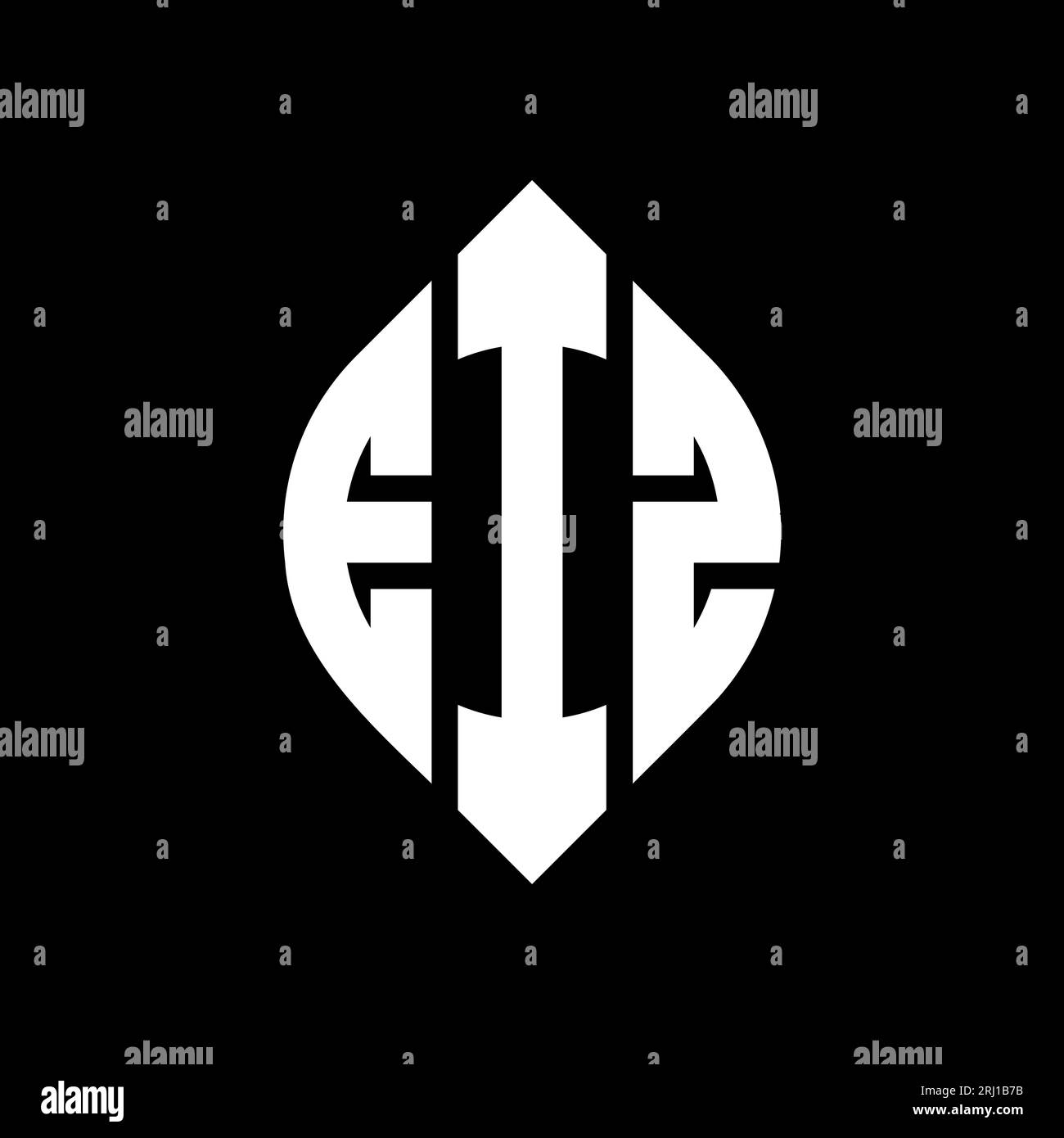 EIZ circle letter logo design with circle and ellipse shape. EIZ ...