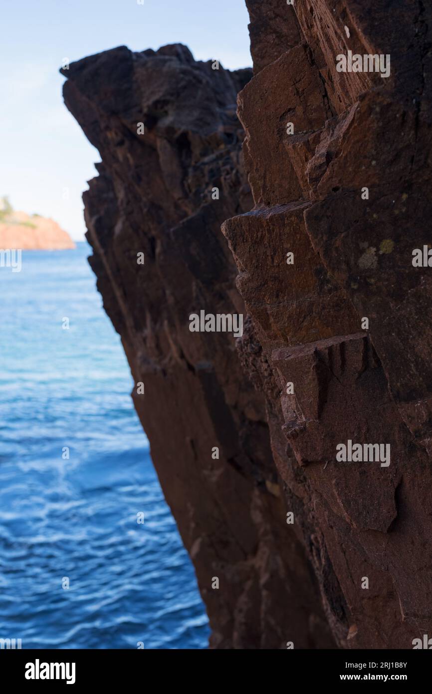 red rocks in Saint Raphael French Riviera coast line, travel content ...