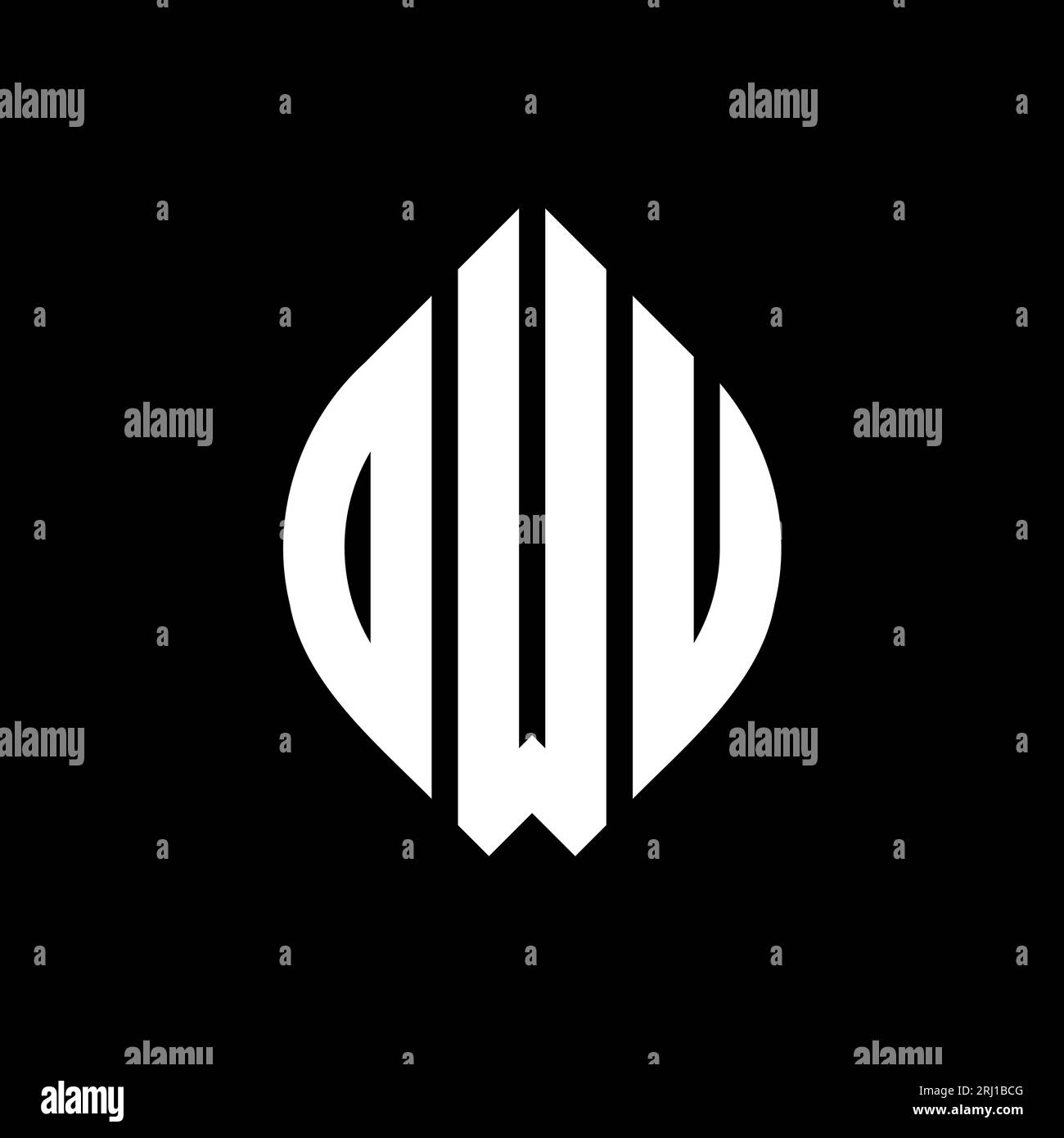 DWU circle letter logo design with circle and ellipse shape. DWU ...