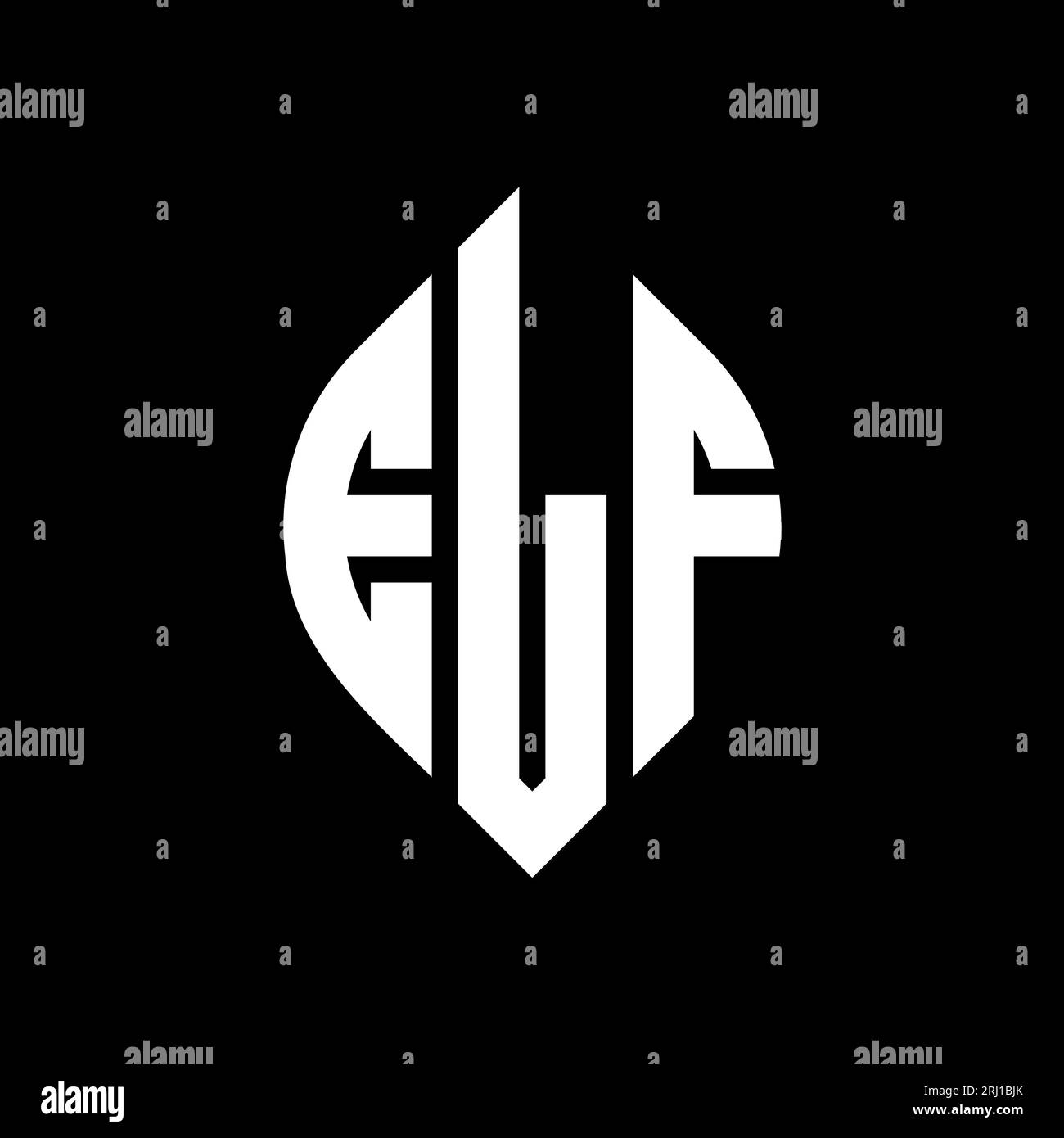 ELF circle letter logo design with circle and ellipse shape. ELF ...