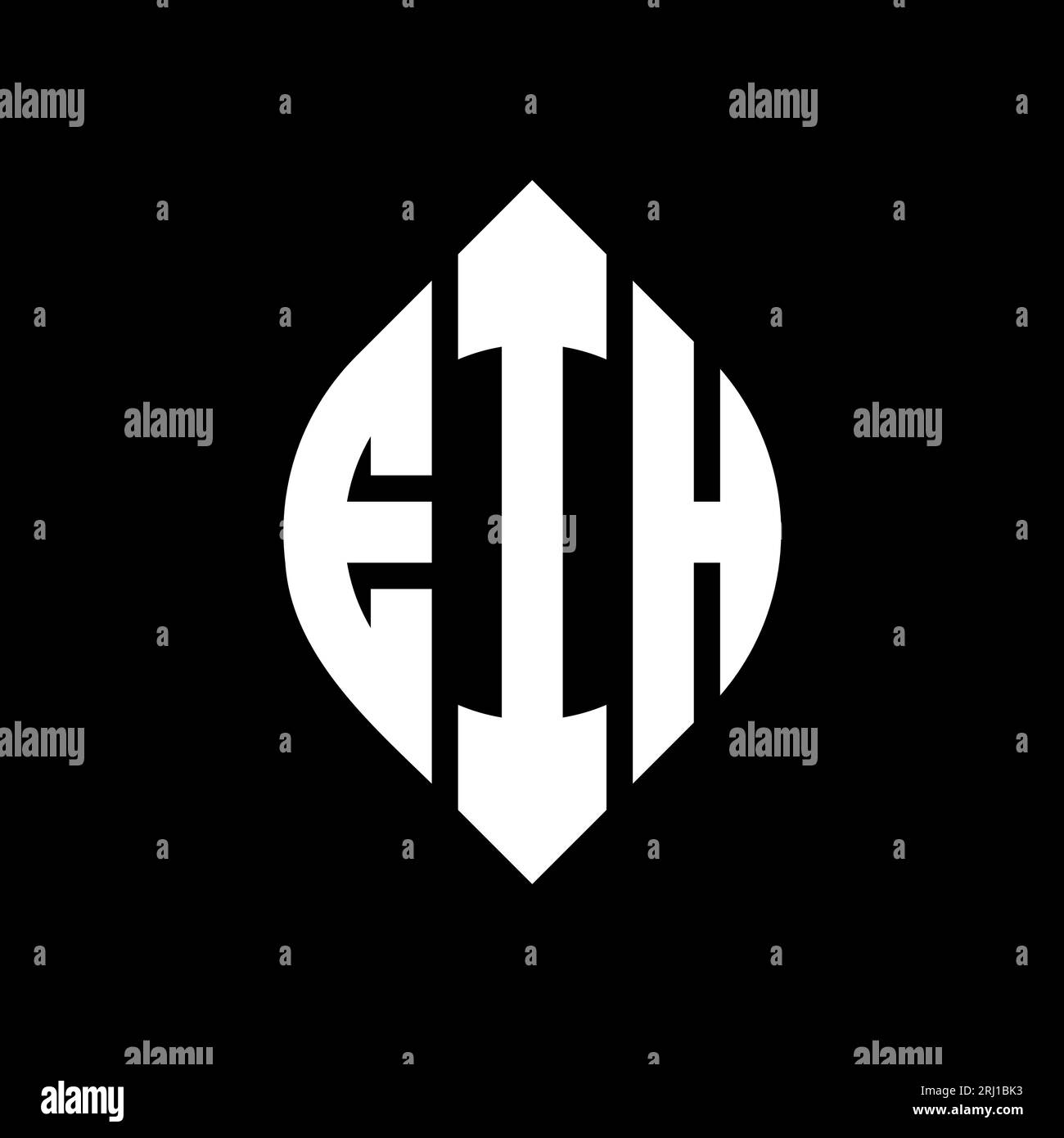 EIH circle letter logo design with circle and ellipse shape. EIH ...