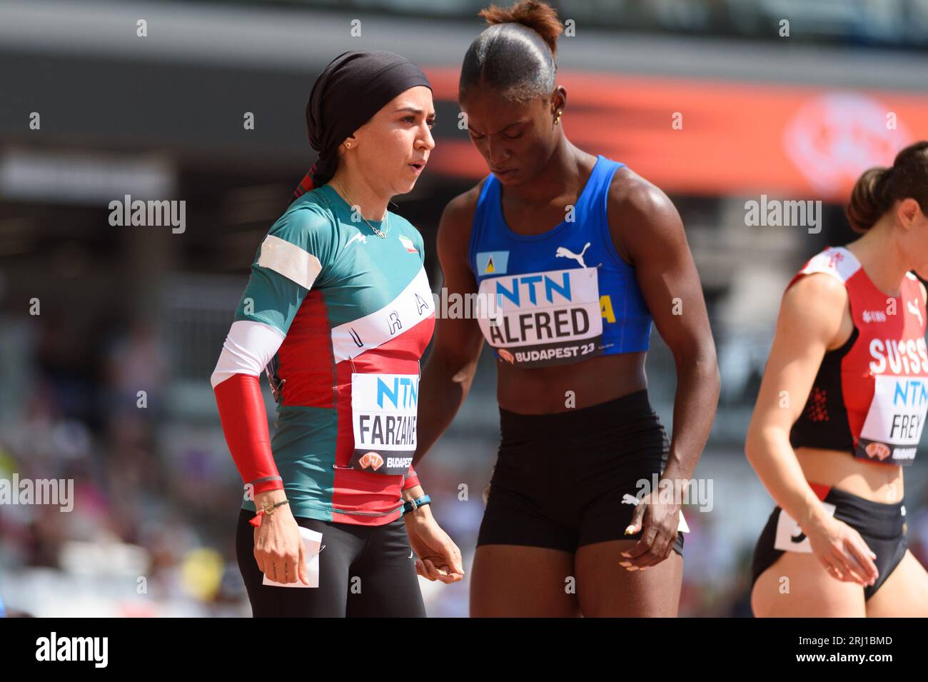 Fasihi Farzaneh (Iran) before the 100 metres qualification race during ...