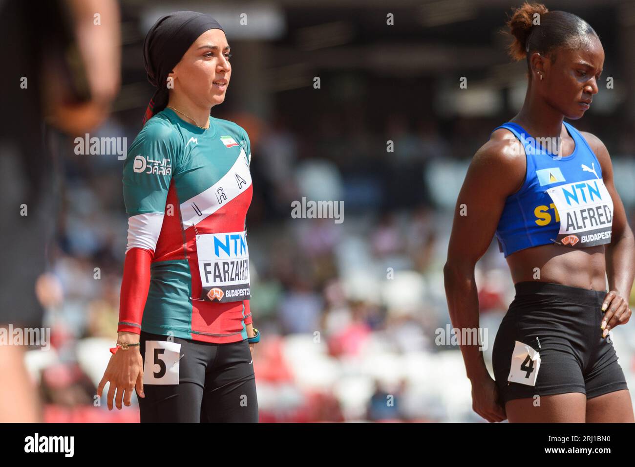 Fasihi Farzaneh (Iran) before the 100 metres qualification race during ...
