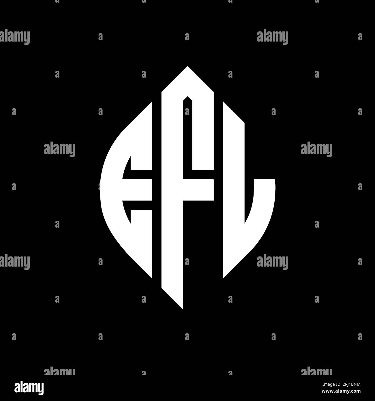 EFL circle letter logo design with circle and ellipse shape. EFL ...