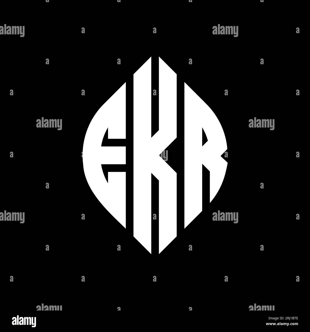 EKR circle letter logo design with circle and ellipse shape. EKR ...