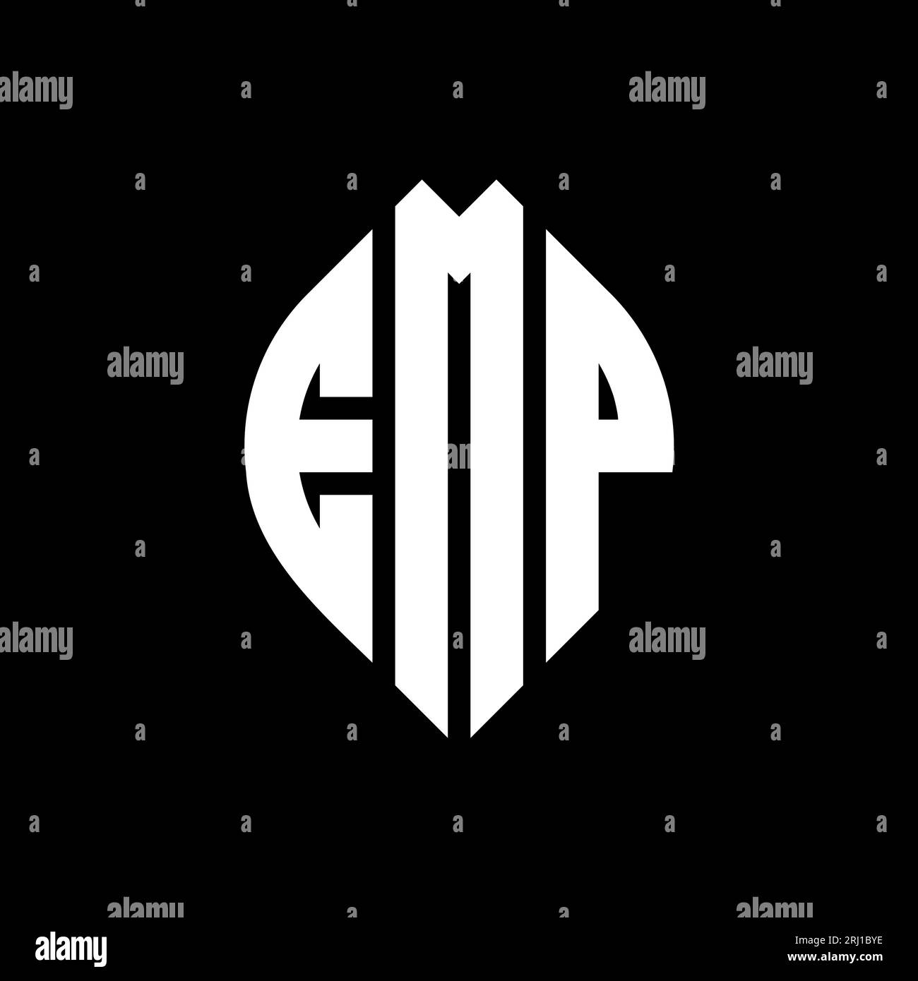 EMP circle letter logo design with circle and ellipse shape. EMP ...