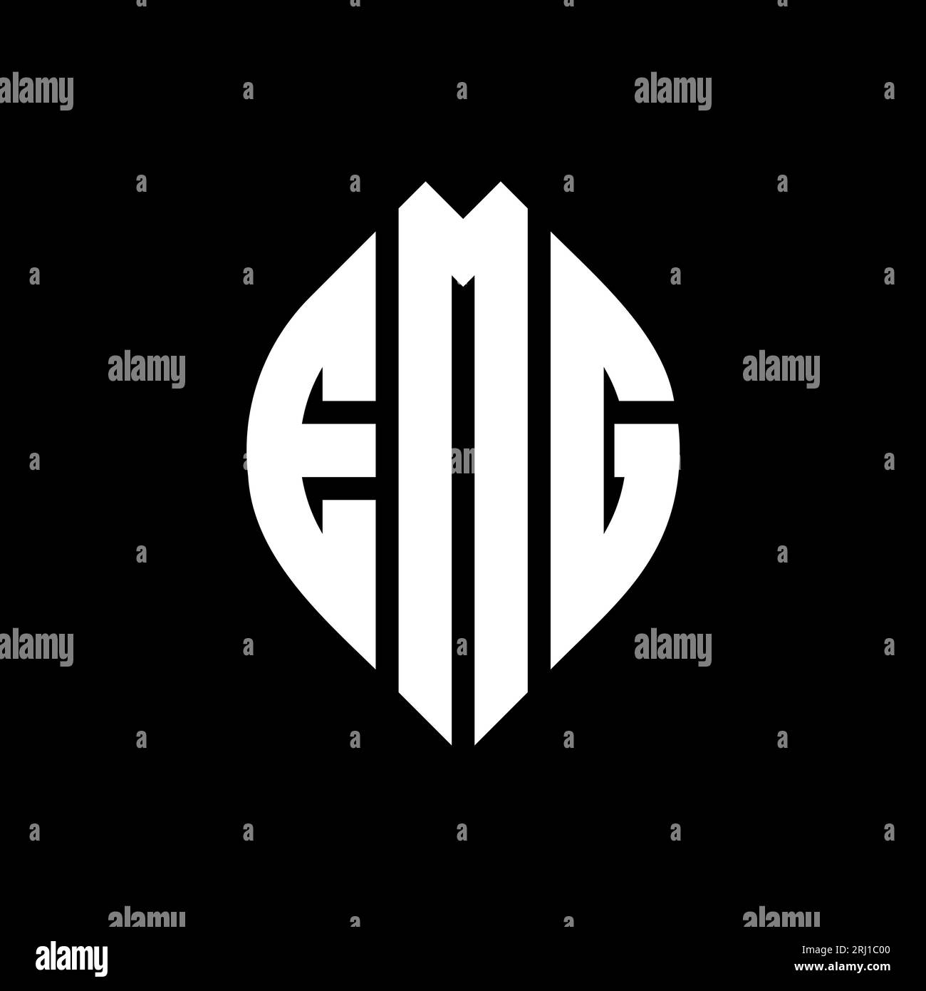 EMG circle letter logo design with circle and ellipse shape. EMG ...