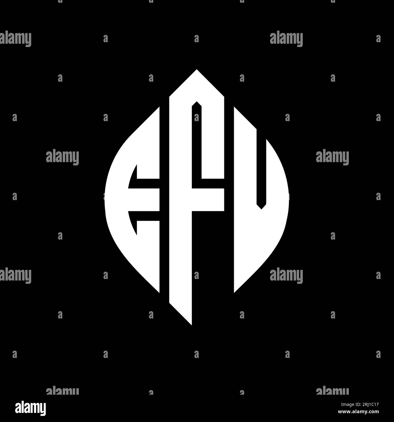 EFV circle letter logo design with circle and ellipse shape. EFV ...