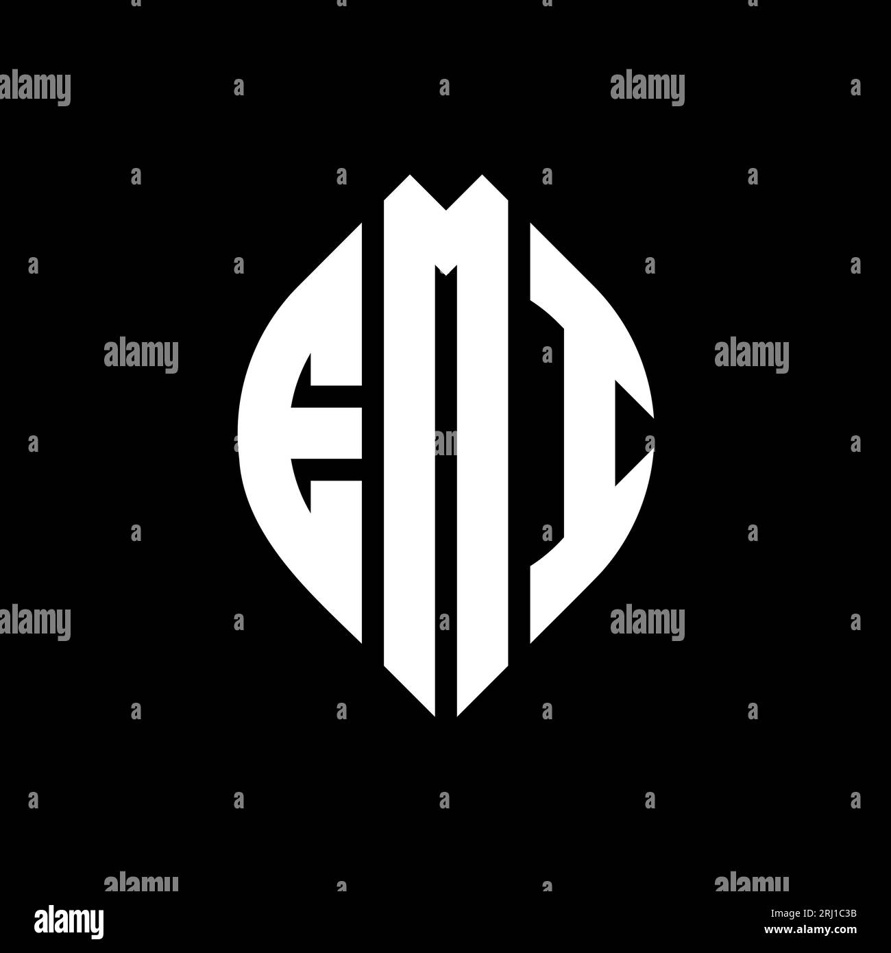 EMI circle letter logo design with circle and ellipse shape. EMI ...
