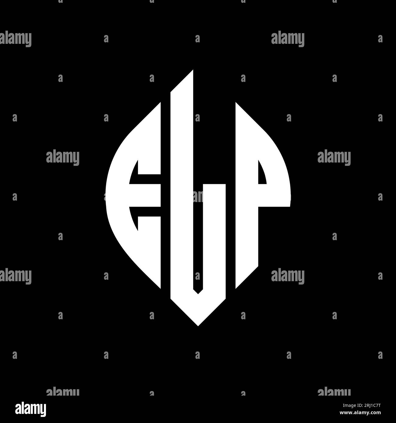 ELP circle letter logo design with circle and ellipse shape. ELP ...
