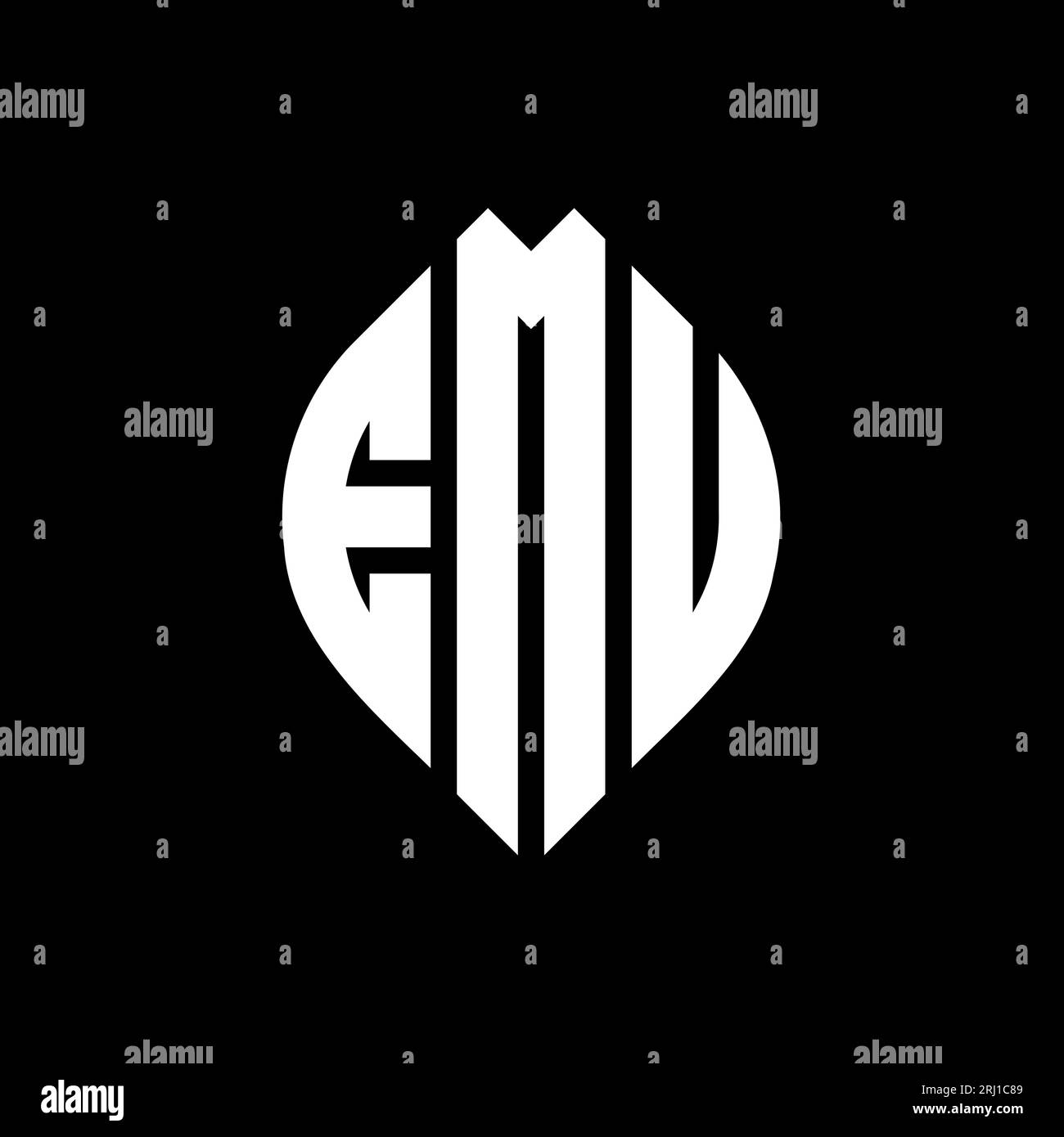 EMU circle letter logo design with circle and ellipse shape. EMU ...