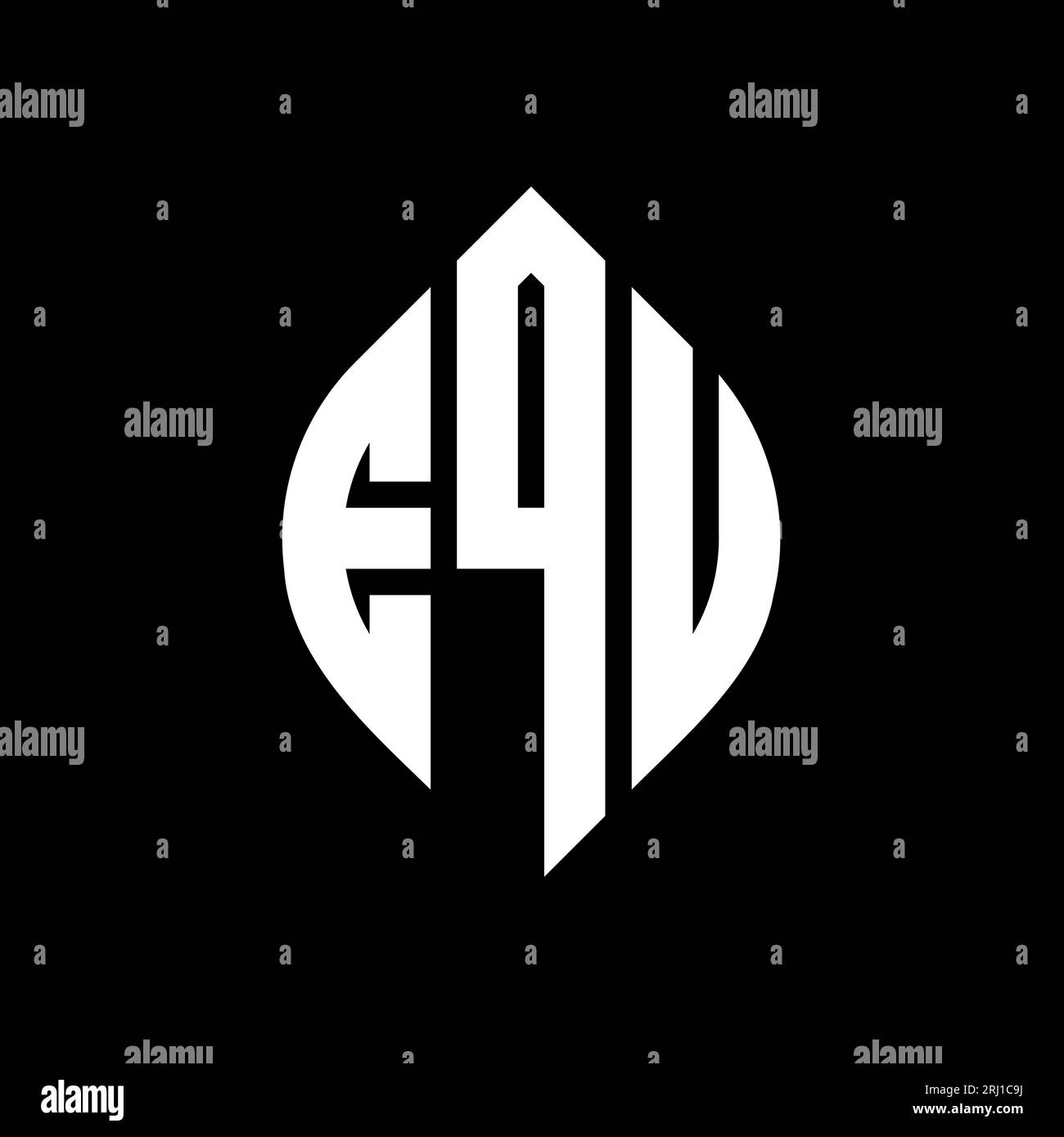 EQU circle letter logo design with circle and ellipse shape. EQU ...
