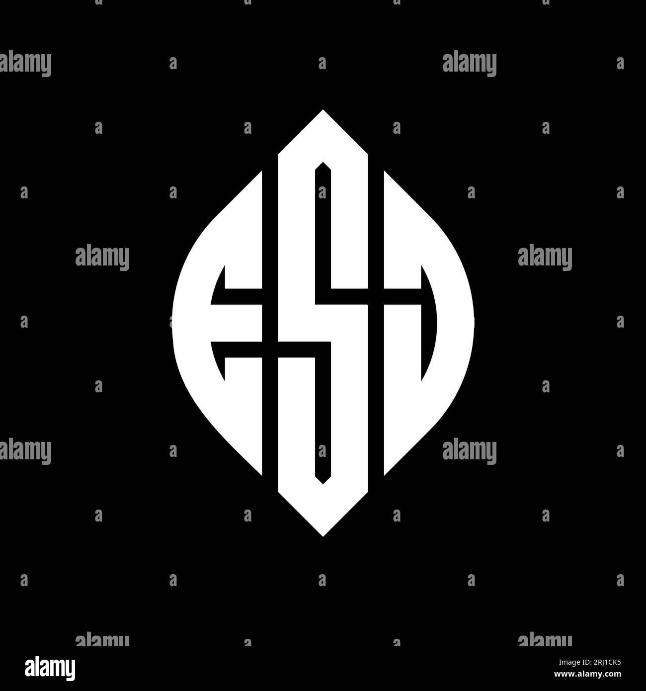 ESJ circle letter logo design with circle and ellipse shape. ESJ ...