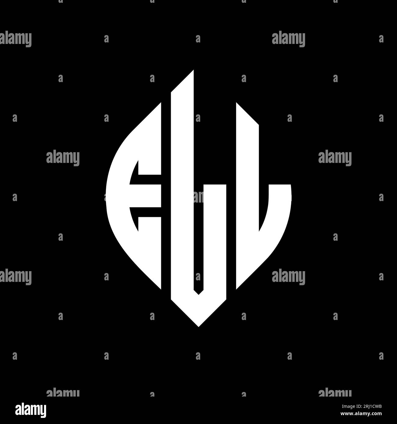 ELL circle letter logo design with circle and ellipse shape. ELL ...