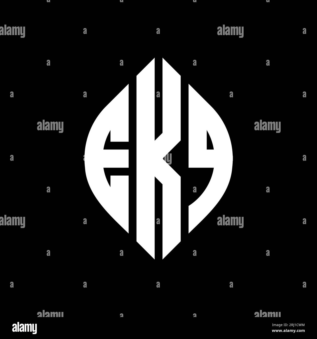 EKQ circle letter logo design with circle and ellipse shape. EKQ ...