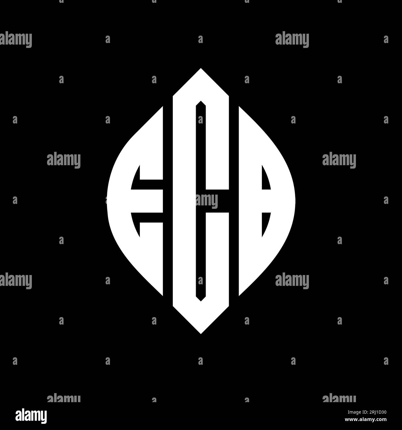 ECB circle letter logo design with circle and ellipse shape. ECB ...