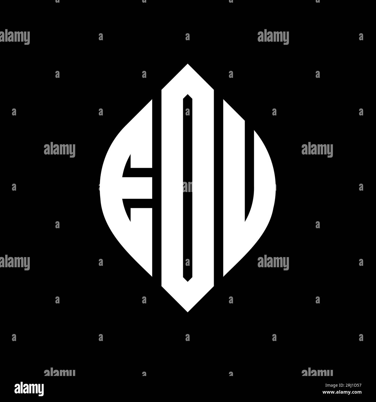 EDU circle letter logo design with circle and ellipse shape. EDU ...